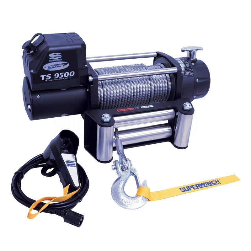 Superwinch 9500 LBS 12V DC 11/32in x 95ft Steel Rope Tiger Shark 9500